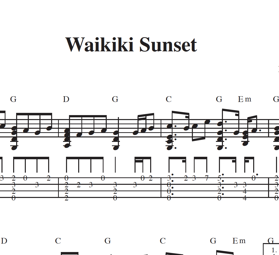 Waikiki Sunset – Ukulele Puapua